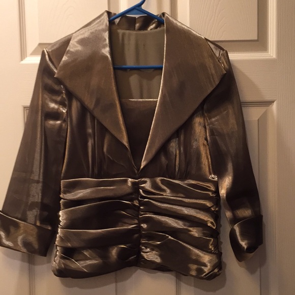 Jackets & Coats | Metallic Gold Jacketblouse | Poshmark